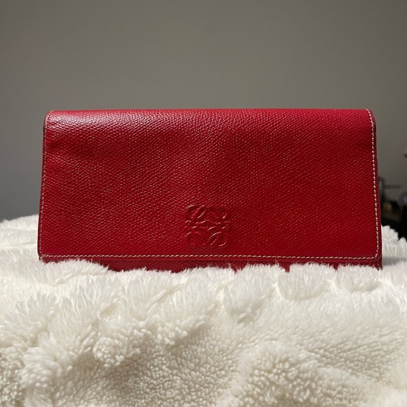 Loewe | Bags | Loewe Long Red Wallet Beautiful Condition | Poshmark